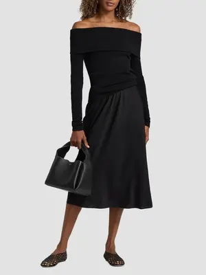 LISA YANG Flared Silk Midi-skirt