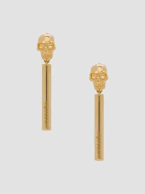 Alexander McQueen Goldtone Bar Drop Earrings - Meteorite