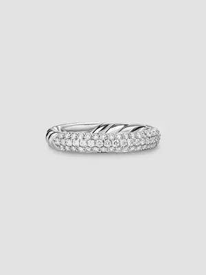 David Yurman Dy Mercer Pavé Band Ring In Sterling - Silver