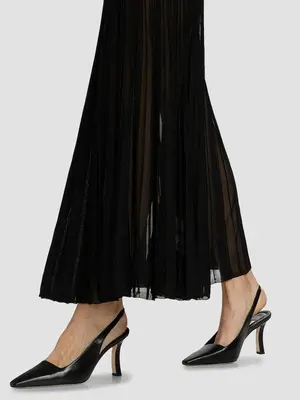Michael Kors Mock Turtleneck Sheer Maxi Dress
