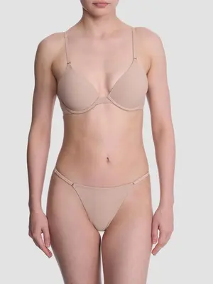Natori Verge Adjustable String Thong - Cafe