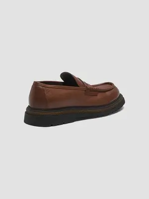 POLLINI Leather Lug-sole Penny Loafers