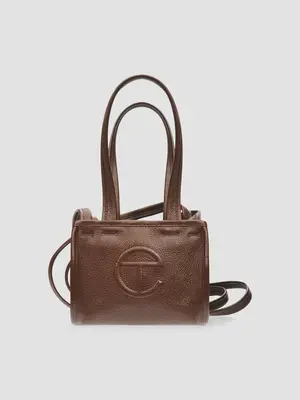 TELFAR Small Pebble Leather Carry Bag - Chocolate