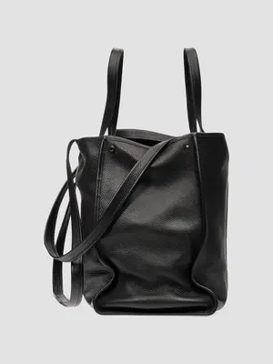 TELFAR Large Pebbled Leather Carry Bag - Black