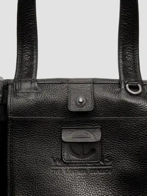 TELFAR Large Pebbled Leather Carry Bag - Black
