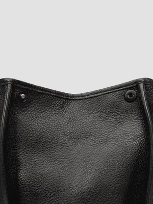 TELFAR Large Pebbled Leather Carry Bag - Black