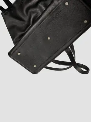 TELFAR Large Pebbled Leather Carry Bag - Black