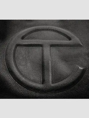 TELFAR Large Pebbled Leather Carry Bag - Black