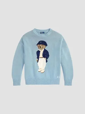 Polo Ralph Lauren Polo Bear Oversize Cotton Sweater - Blue Note