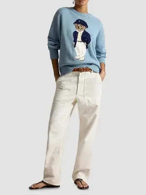 Polo Ralph Lauren Polo Bear Oversize Cotton Sweater - Blue Note