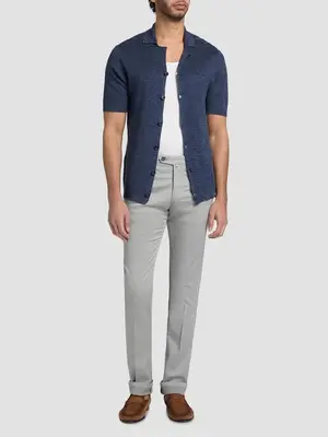 SAKS FIFTH AVENUE Heathered Linen Camp Shirt