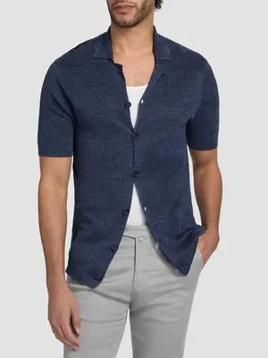 SAKS FIFTH AVENUE Heathered Linen Camp Shirt