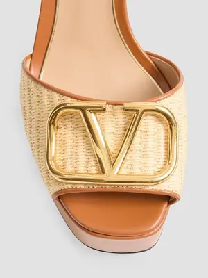 Valentino Garavani Vlogo Signature 115mm Platform Sandals In Raffia