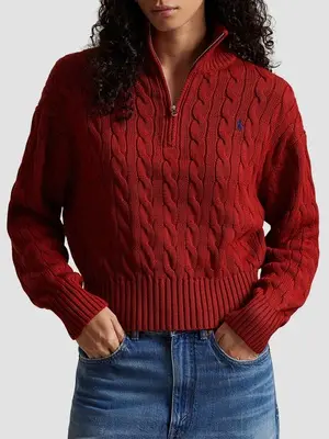 Polo Ralph Lauren Cable-knit Quarter-zip Sweater
