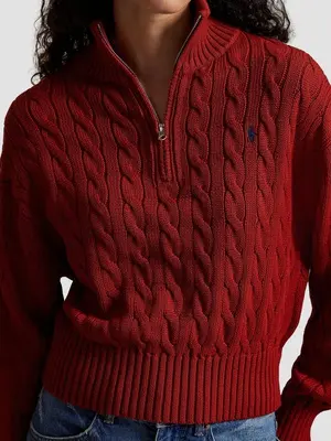 Polo Ralph Lauren Cable-knit Quarter-zip Sweater