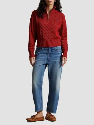 Polo Ralph Lauren Cable-knit Quarter-zip Sweater
