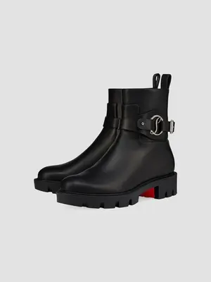 CHRISTIAN LOUBOUTIN Dianouchette Lug Leather Booties