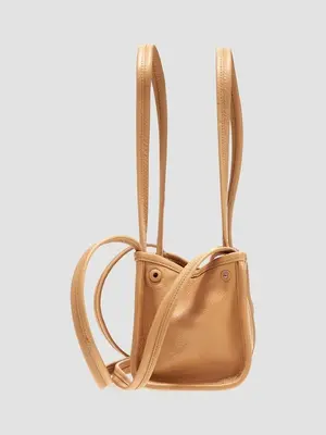 TELFAR Small Carry Logo Leather Bag - Desert