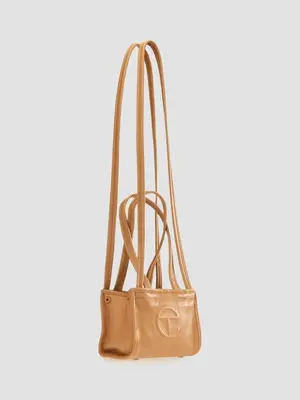 TELFAR Small Carry Logo Leather Bag - Desert