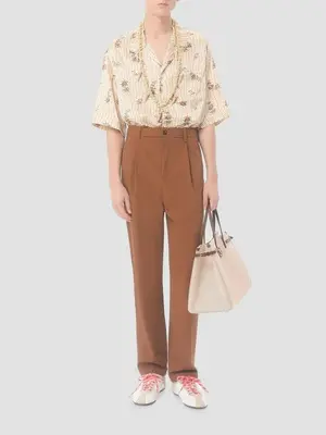Valentino Garavani Silk Bowling Shirt With Papier Floral Print