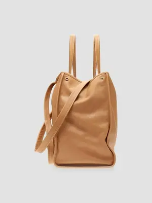 TELFAR Large Carry Logo Leather Bag - Desert