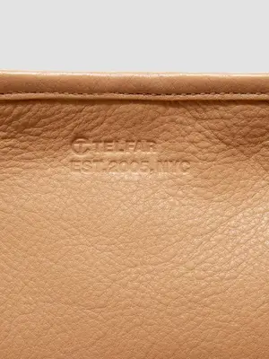 TELFAR Large Carry Logo Leather Bag - Desert