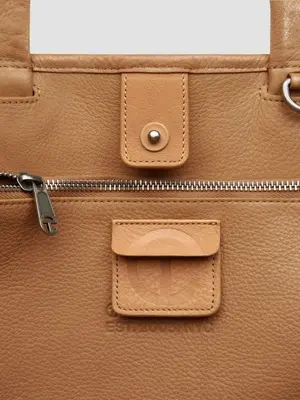 TELFAR Large Carry Logo Leather Bag - Desert