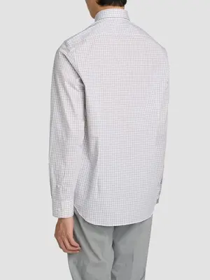 SAKS FIFTH AVENUE Mini-check Poplin Button-front Shirt