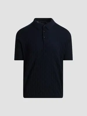 SAKS FIFTH AVENUE Geometric Cotton Polo Shirt