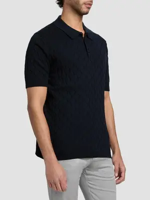 SAKS FIFTH AVENUE Geometric Cotton Polo Shirt