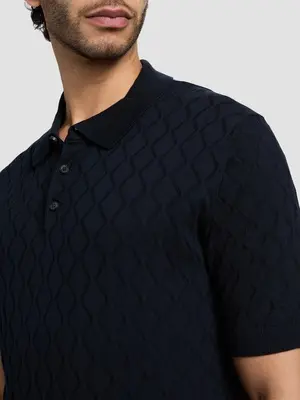 SAKS FIFTH AVENUE Geometric Cotton Polo Shirt