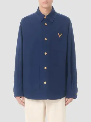 Valentino Garavani Gabardine Shirt Jacket With Vgold