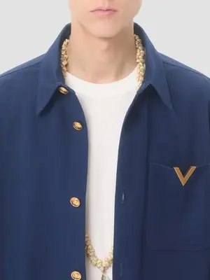 Valentino Garavani Gabardine Shirt Jacket With Vgold