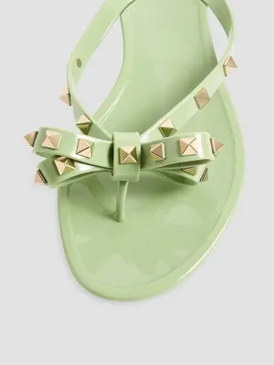Valentino Garavani Rockstud Rubber Slippers - Mint