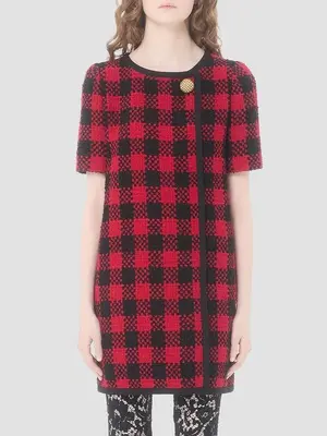 Valentino Garavani Damier Tweed Short Dress