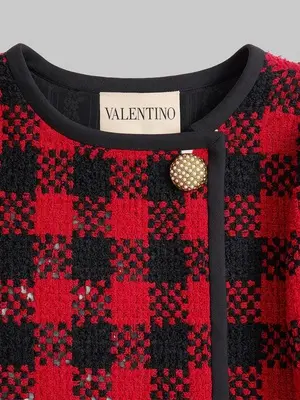 Valentino Garavani Damier Tweed Short Dress