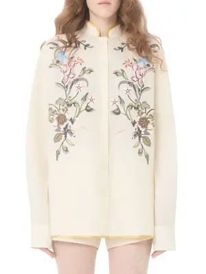 Valentino Garavani Embroidered Linen Shirt