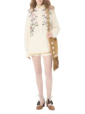 Valentino Garavani Embroidered Linen Shirt