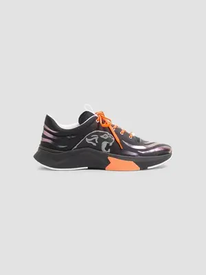 Valentino Garavani Panther Blaze Low-top Sneakers In Ripstop Fabric - Black