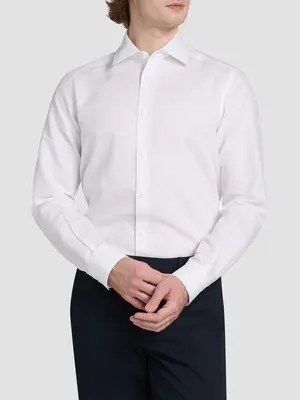SAKS FIFTH AVENUE Collection Cotton-linen Shirt - White