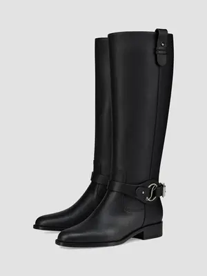 CHRISTIAN LOUBOUTIN Dianouchette Botta Leather Boots - Black