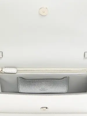 Valentino Garavani Vlogo Signature Mini Shoulder Bag In Laminated Grainy Calfskin