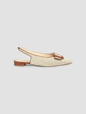 Manolo Blahnik Maylurabi Diamond-pattern Slingback Pumps - White Medium Brown