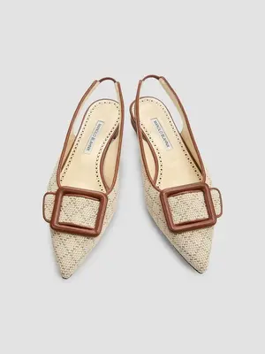Manolo Blahnik Maylurabi Diamond-pattern Slingback Pumps