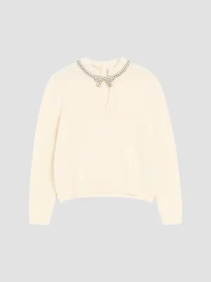 Valentino Garavani Embroidered Wool Jumper Ivory