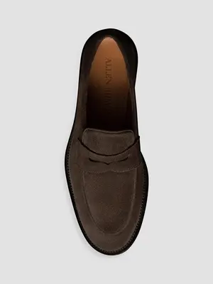 Allen Edmonds Como Suede Penny Loafers - Chocolate