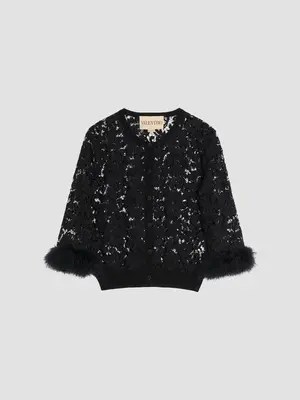 Valentino Garavani Lace And Cotton Cardigan