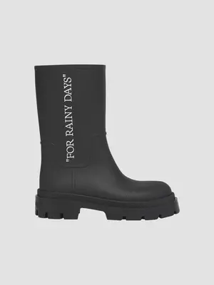Off-White Reboot Graphic Rain Boots - Black