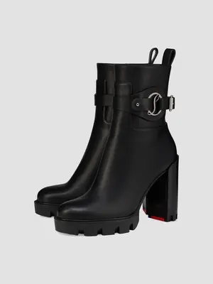 CHRISTIAN LOUBOUTIN Dianouchette 100mm Leather Lug Booties