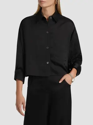 TWP Soon To Be Ex Linen-blend Crop Shirt